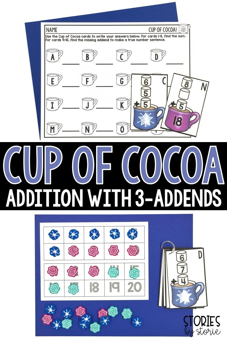 Cup of Cocoa - Addition with Three-Addends Freebie