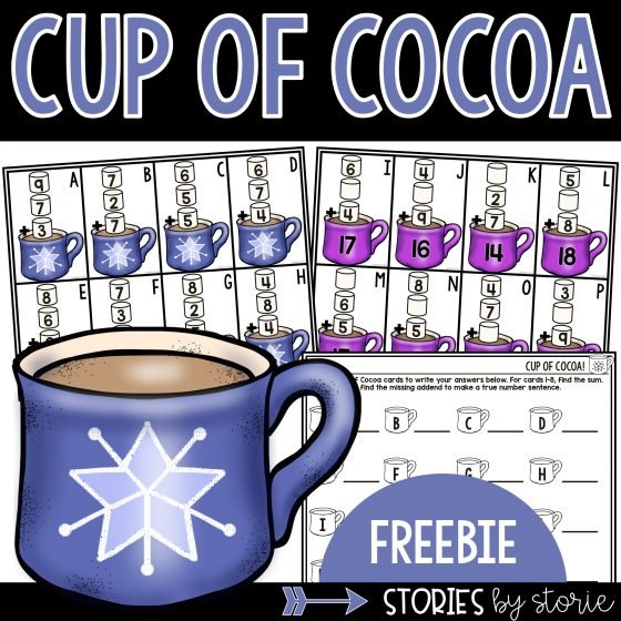 Cup of Cocoa - Addition with Three-Addends Freebie