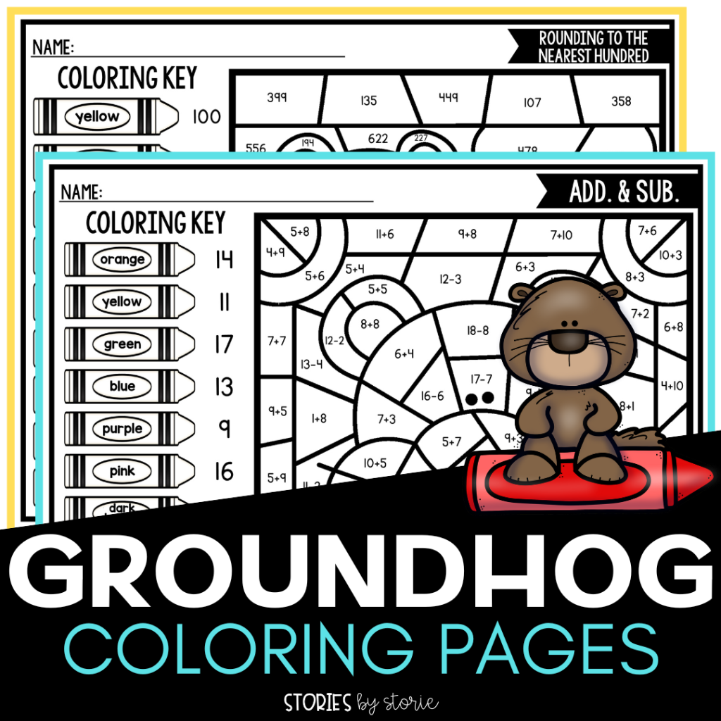Groundhog Color-by-Code Square Images